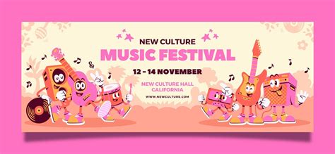 음악 축제 페이스북 표지 템플릿 무료 벡터