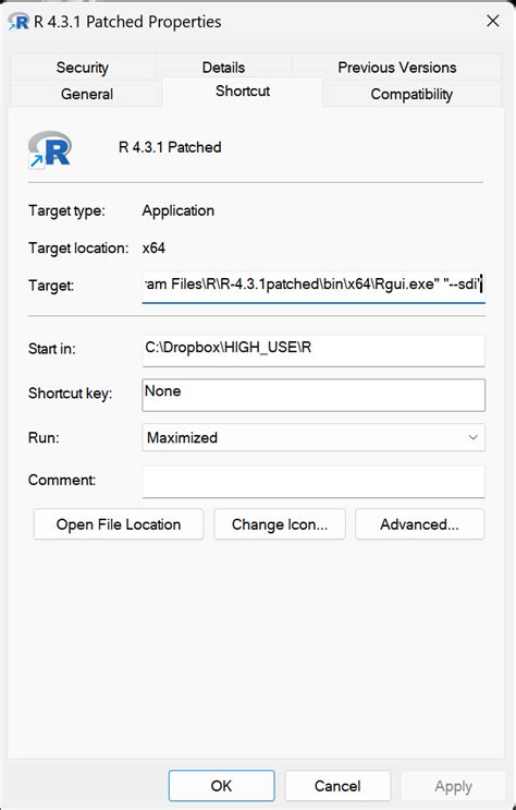 R Are There Command Line Arguments To Rgui Exe For Setting The Start Directory And Maximizing