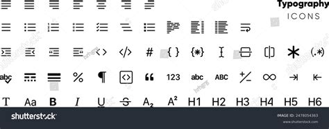 Typography Icon Set Designed Graphic Design Stock Vector Royalty Free 2478054363 Shutterstock