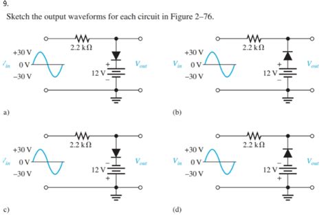Solved Sketch The Output Waveforms For Each Circuit In Chegg