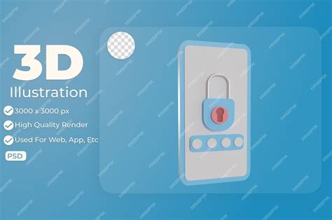 Premium Psd 3d Illustration Object Icon Smart Phone Security Password Can Be Used For Web App