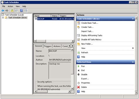 [tuto] Windows 2008r2 Création Dune Tâche Planifiée Pour Lexécution Dun Script Sys Advisor