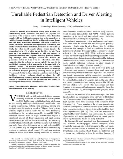 Pdf Unreliable Pedestrian Detection And Driver Alerting In Intelligent Vehicles Philip