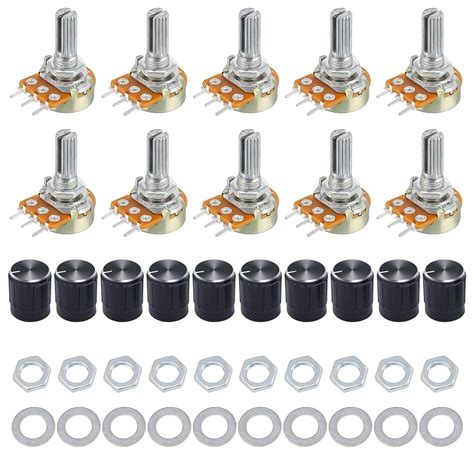 10Pcs Rotary Potentiometer Joystick 10K Potentiometer Set Linear Taper
