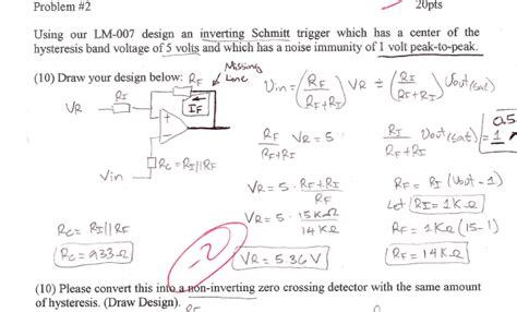 Solved Using Our Lm 007 Design An Inverting Schmitt Trigger
