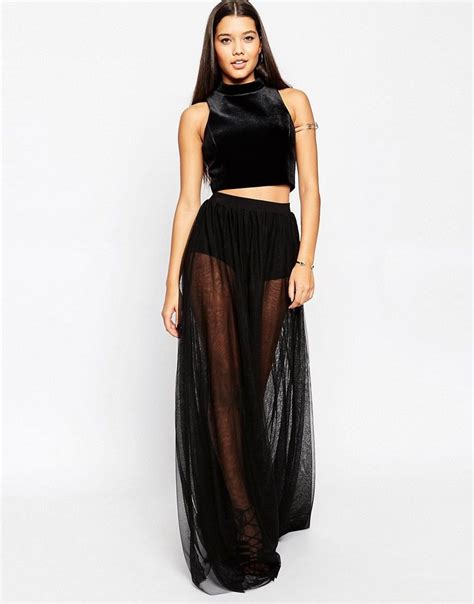 Asos Sheer Maxi Skirt With Hot Pant Tall Maxi Skirt White Long Skirt White Maxi Skirts Mini