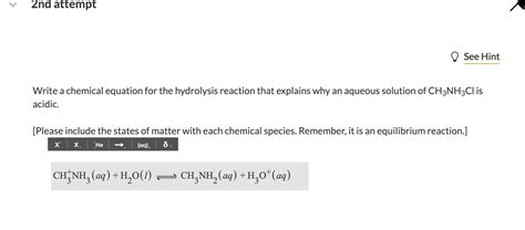 Hydrolysis Reaction Equation