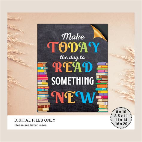 Printable Reading Poster Welcome Library School Sign Classroom School