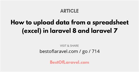 Upload Data From Spreadsheet In Laravel 8 And 7