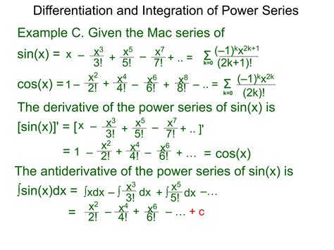 32 Approximation Differentiation And Integration Of Power Series X Pptx