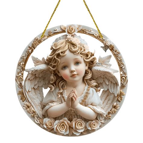 3dimension Angel With White Wings And Golden Curls Cosmic Angel