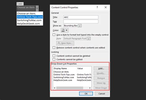 How To Add A Drop Down List In Microsoft Word