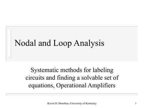 Loop And Nodal Analysis And Op Amps
