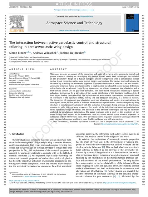 Pdf The Interaction Between Active Aeroelastic Control And Structural Tailoring In