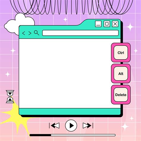 pc window in y2k style retro interface of an old computer with a