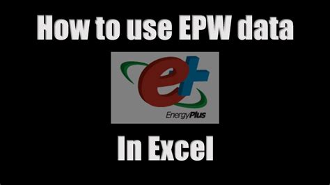 Mep Design Hvac How To Use Epw Data By Excel Software Youtube