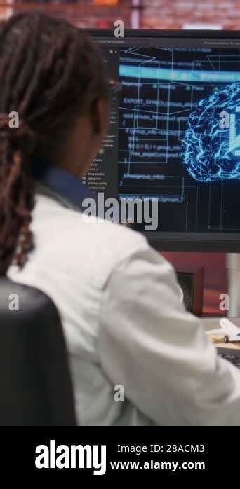 Vertical Video Happy Programmer Celebrating After Successfully Implementing Code Using