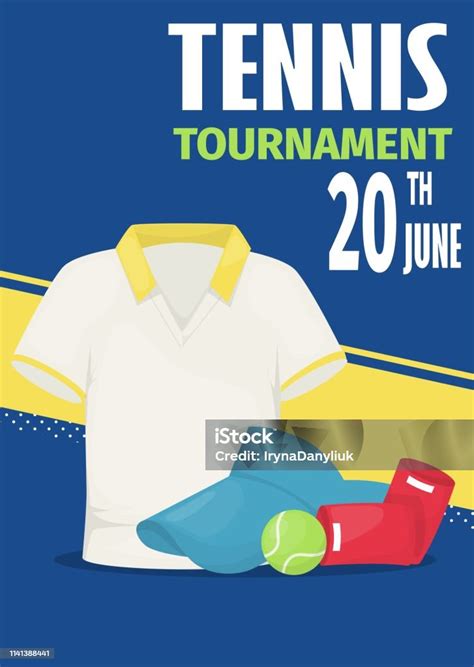 테니스 공 방패 전단지 템플릿 벡터 일러스트 레이 션 디자인 테니스 토너먼트 포스터 스포츠 챔피언십 테니스 공 라켓 장비 템플릿입니다 Championship에 대한 스톡