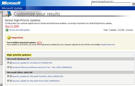 The Technical Training And Consulting Update Windows XP SP Critical Security Updates Don T