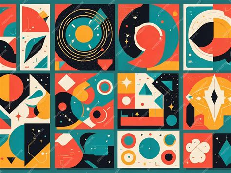 Abstract Geometry Vector Set With Geometric Linear Shapes In The Style