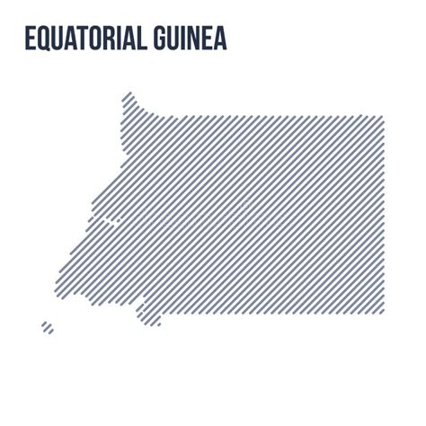 Vector Abstract Hatched Map Of Equatorial Guinea With Oblique Lines