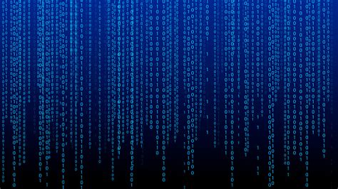 파란색 행렬 배경입니다 화면에 떨어지는 숫자 기술 스트림 바이너리 코드입니다 디지털 벡터 일러스트레이션 해킹 개념 0에 대한