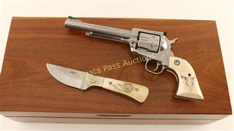 Finely Engraved Ruger Blackhawk And Knife Set