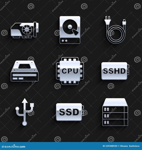 Set Processor With Cpu Ssd Card Server Data Web Hosting Sshd Usb