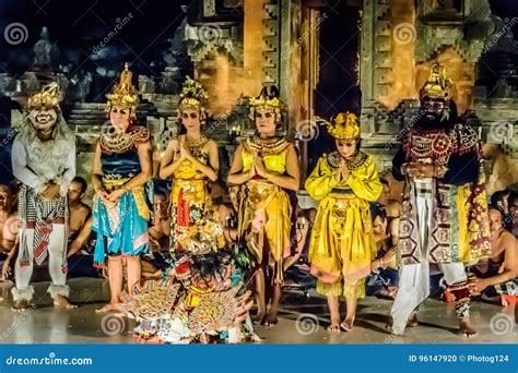 Traditional Balinese Dance In Traditional Costumes Editorial Image