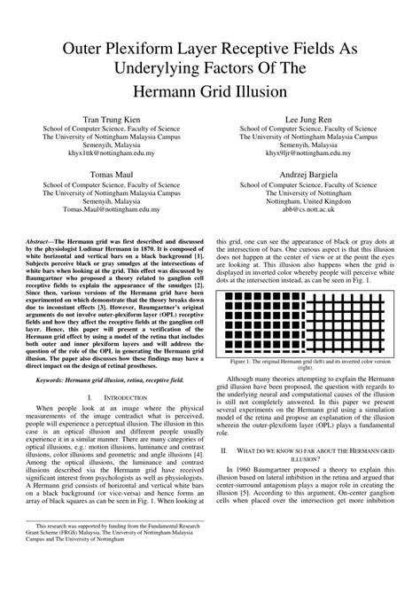Pdf Outer Plexiform Layer Receptive Fields As Underlying Factors Of