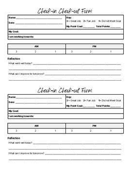 Check In Check Out Daily And Weekly Options TPT