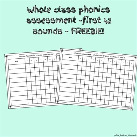 Bundle Freebie Phonics Assessment Whole Class Tracker Sheets First 42 Sounds