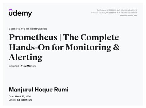 Completed Prometheus Course On Udemy Manjurul Hoque Rumi Posted On