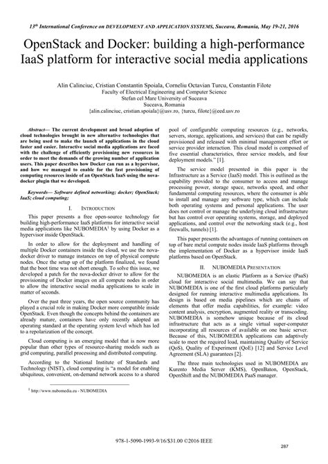 Pdf Openstack And Docker Building A High Performance Iaas Platform For Interactive Social