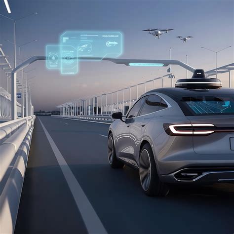 Autonomous Car Driving And Navigation Premium Ai Generated Image