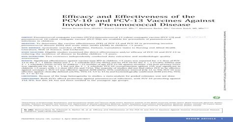 Pdf Efficacy And Effectiveness Of The Pcv 10 And Pcv 13 Dokumen Tips