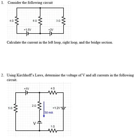 1 Consider The Following Circuit 4 15v 6 3v 3 Calculate The