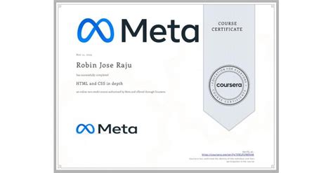 Robin Jose Raju On Linkedin Completion Certificate For Html And Css In Depth