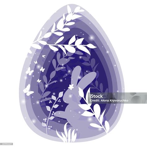 벡터 일러스트 레이 션입니다 행복 한 부활절 휴일 배너 겹쳐 잘라 종이 달걀 토끼 꽃 나비 휴일 전단지 포스터 인사말 카드 파티 초대장을 위한 디자인 3차원 형태에 대한