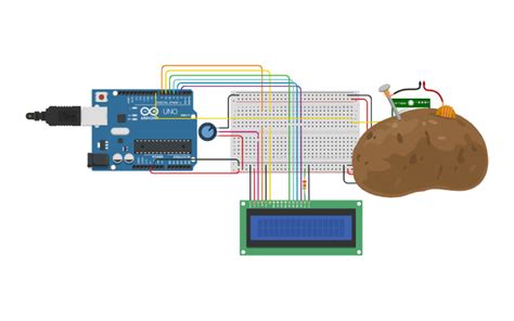 Circuit Design Pantalla Lcd Con Pir Tinkercad