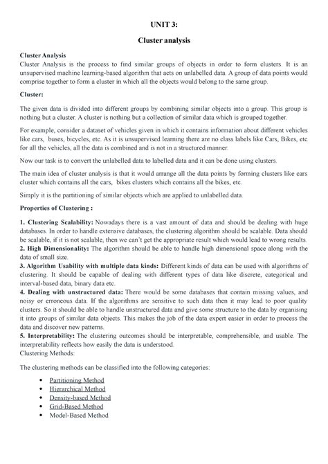 Unit 3 Dwdm Data Warehousing And Data Minning Unit 3 Notes