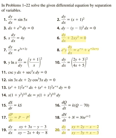Solved In Problems 1 22 Solve The Given Differential