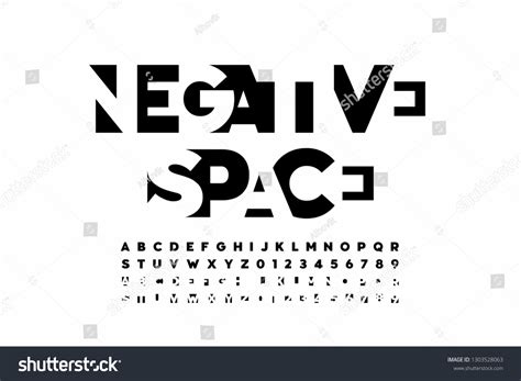 Negative Space Style Font Alphabet Letters Stock Vector Royalty Free 1303528063 Shutterstock