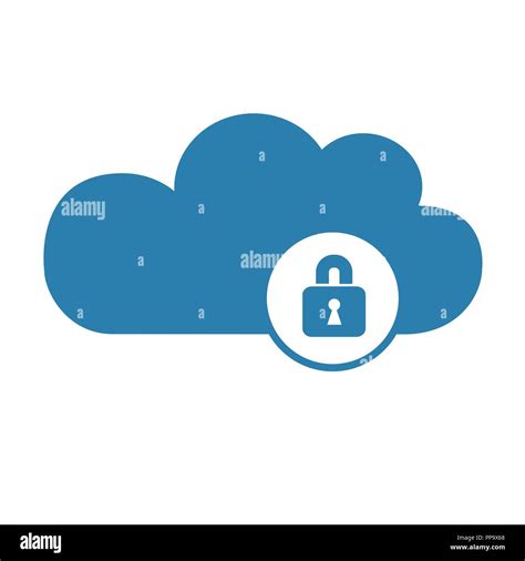 Cloud Computer Storage With Lock Safety Concept Symbol Vector