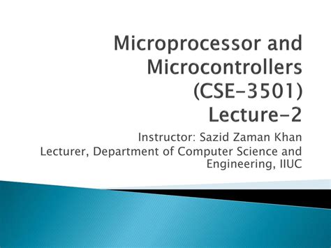 Ppt Microprocessor And Microcontrollers Cse 3501 Lecture 2