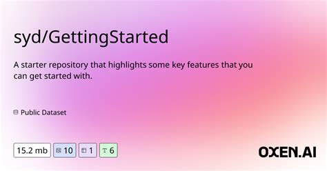 Syd Gettingstarted Datasets At Oxen Ai