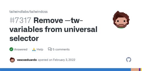 Remove Tw Variables From Universal Selector · Tailwindlabs