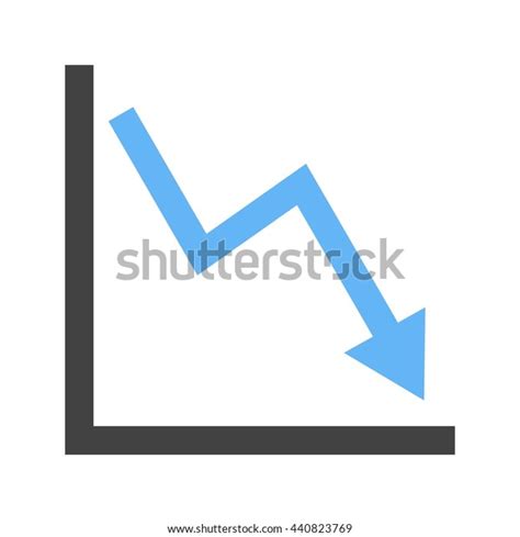 Declining Line Graph Stock Vector Royalty Free