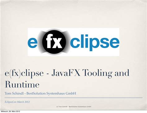 Pdf Efxclipse Javafx Tooling And Runtime · Pdf Fileeclipsecon March 2012 Efxclipse