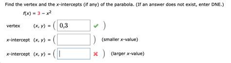 Solved Find The Vertex And The X Intercepts If Any Of The Chegg Com